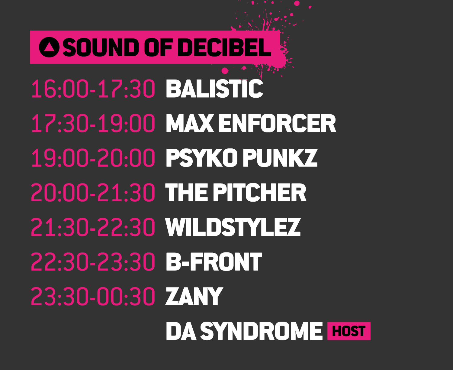 Overview News Timetable Video Faq About Decibel outdoor